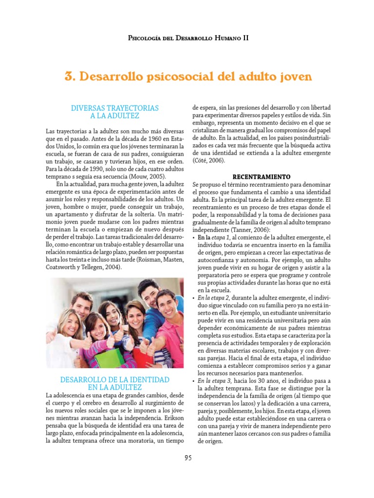 Desarrollo Psicosocial del Adulto Joven | PDF | Adultos | Sicología