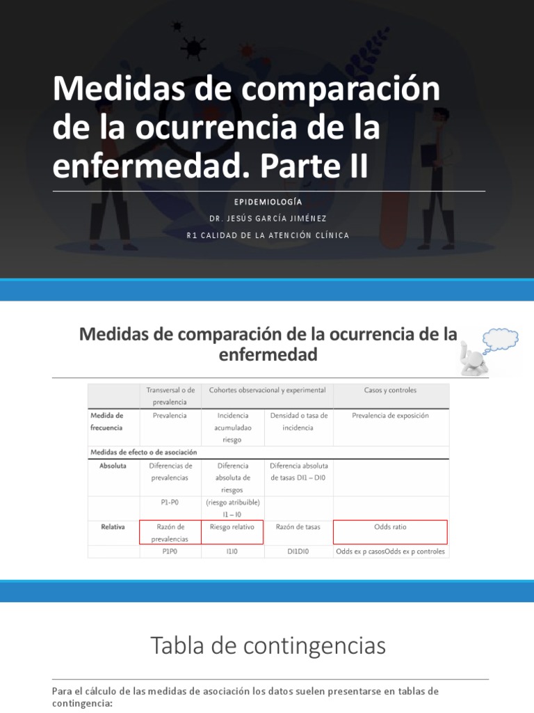 Medidas de Riesgo en Epidemiología | PDF | Especialidades Medicas ...