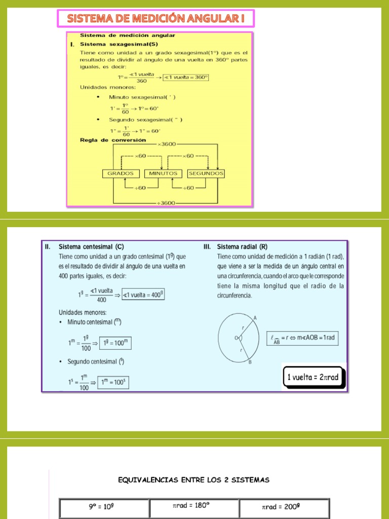 Sistemas de Medición Angular I REFORZAMIENTO | PDF