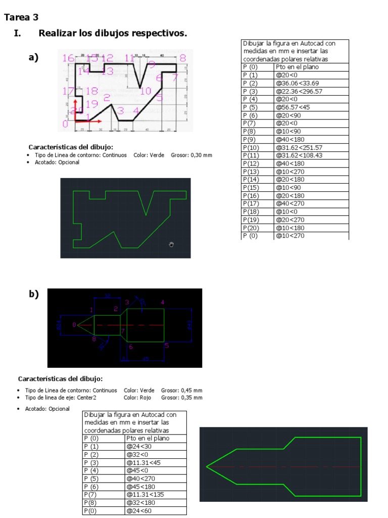 Tarea 3 de Dibujo Técnico Computarizado | PDF | Matemática Elemental | Geometría Convexa