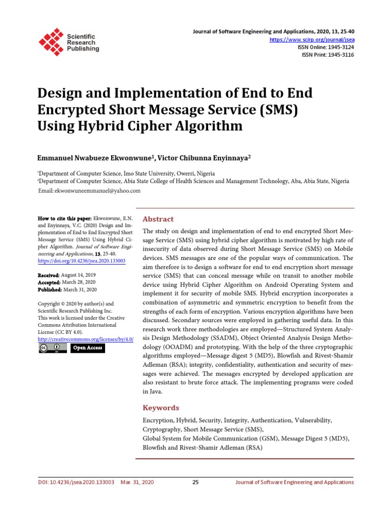 Design And Implementation Of End To End Encrypted Pdf Encryption Key Cryptography