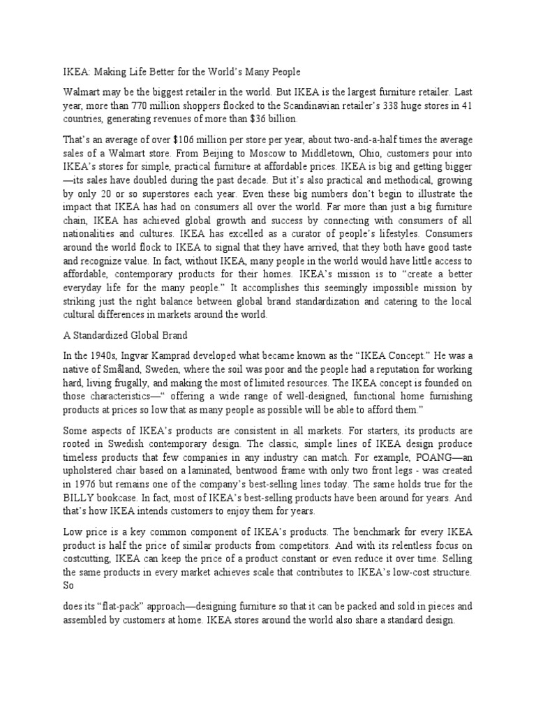 Case Study - IKEA | PDF | Retail | Brand