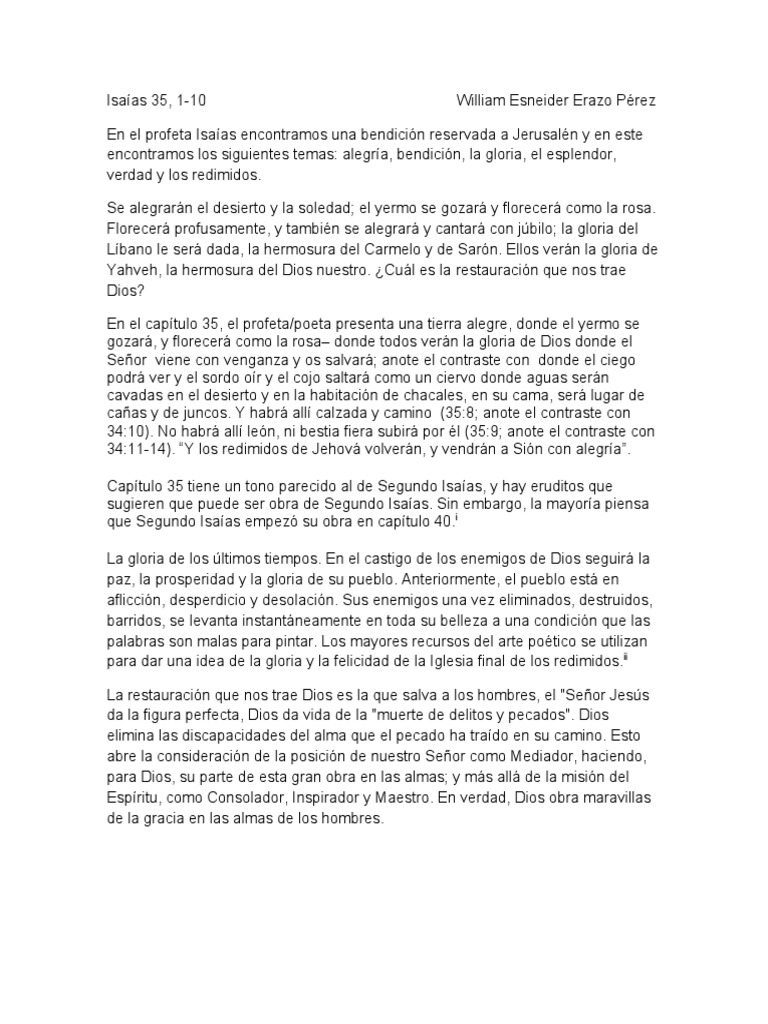 Isaías 35 | PDF | Isaias | Pecado