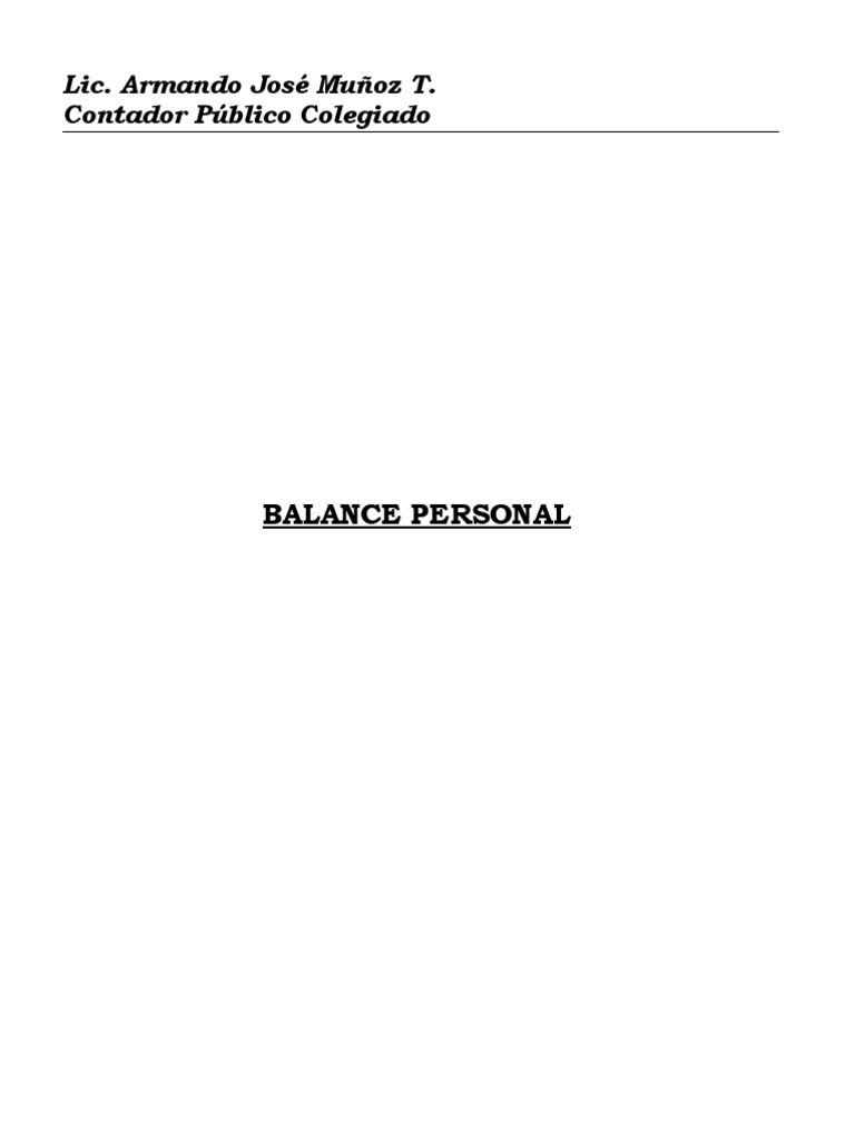 Balance Personal | PDF | Contabilidad | Contador