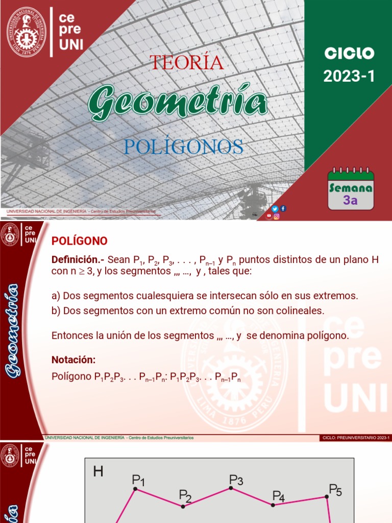 Semana 3a Polígonos Teoría Pre 2021 | PDF | Triángulo | Polígono