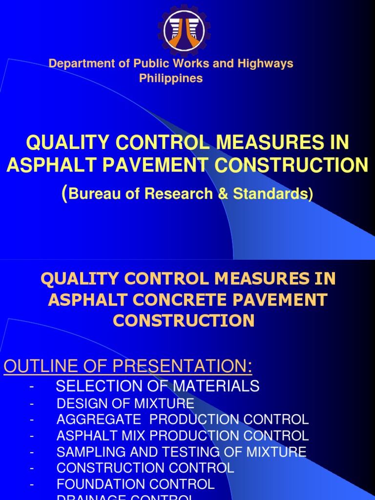 Quality Control Measures in Asphalt Pavement Constructio Betong | PDF ...