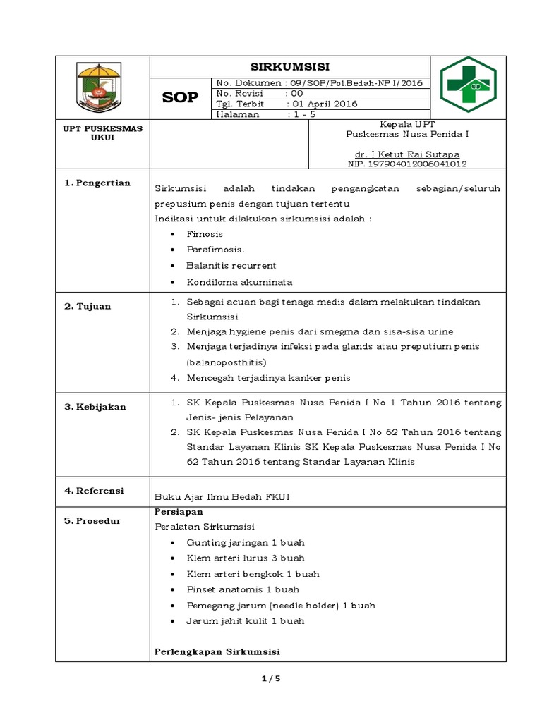 SOP Sirkumsisi | PDF | Kesehatan Holistik