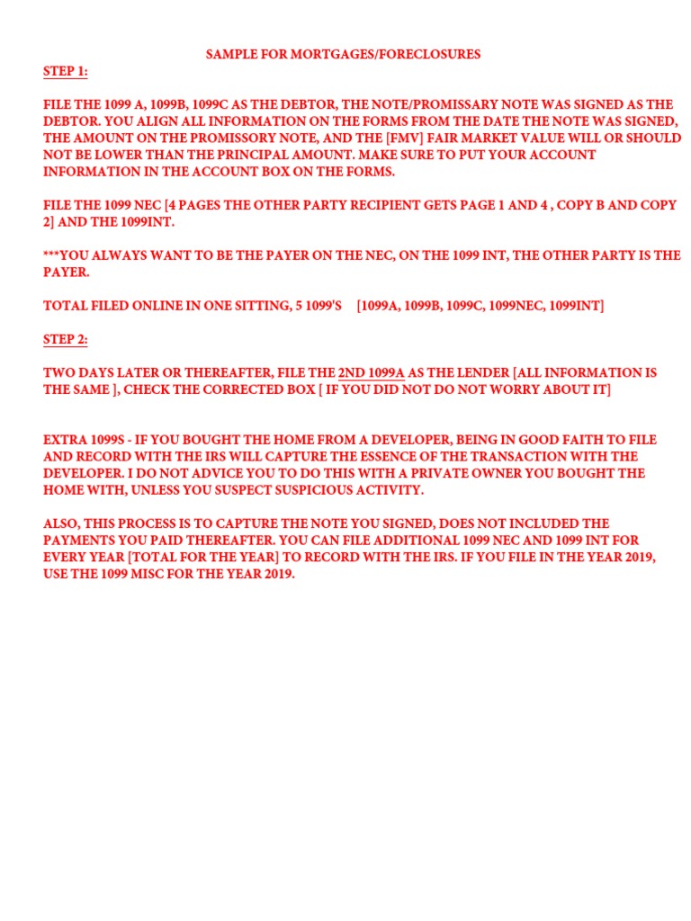 1099 Payoff Mortgage Process - Redacted V 9-10-22 | PDF | Promissory Note | Government Finances