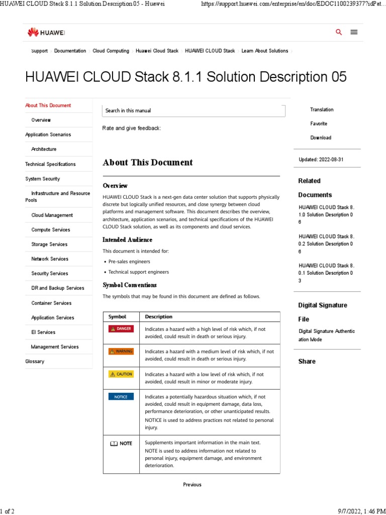 HUAWEI CLOUD Stack 8.1.1 Solution Description 05 - Huawei | PDF | Cloud ...