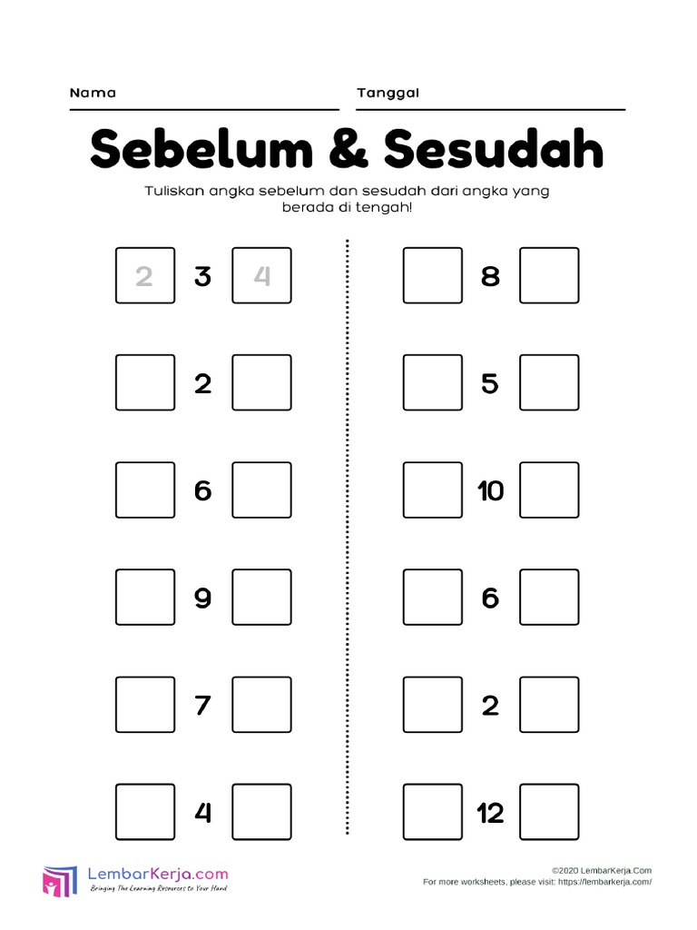 Worksheet Angka Angka Cley | PDF