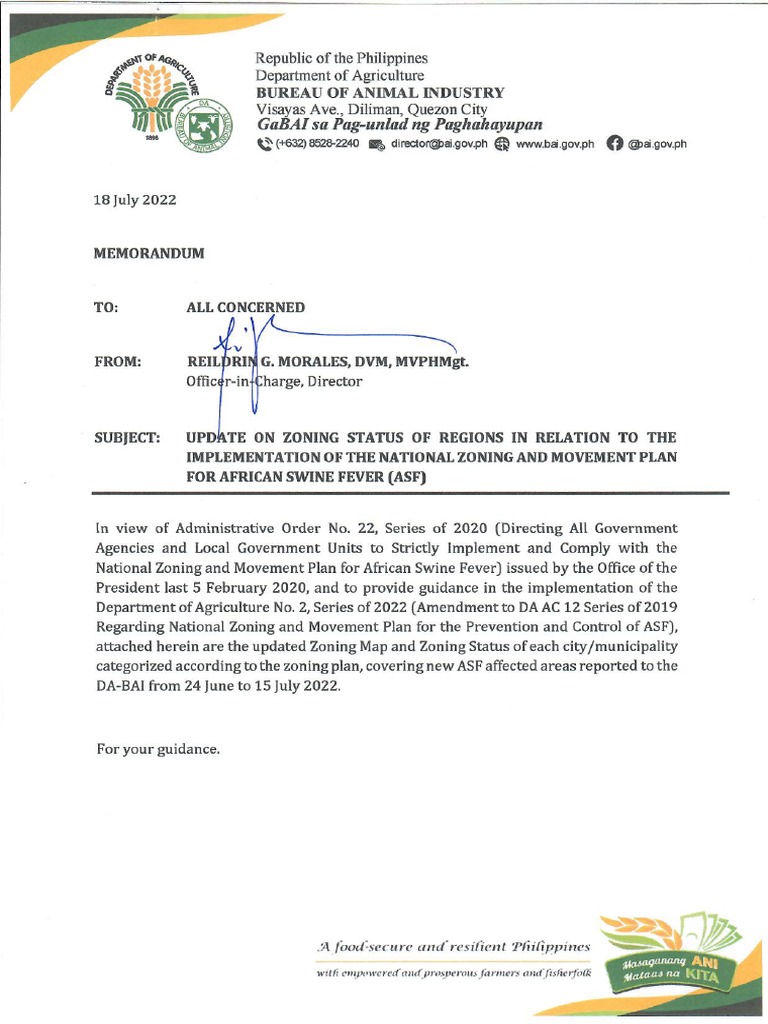 PH ASF Diseases Status As of 15 July 2022 | PDF | Metro Manila | Luzon