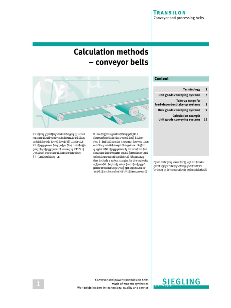 Basic Conveyor Calculation | PDF