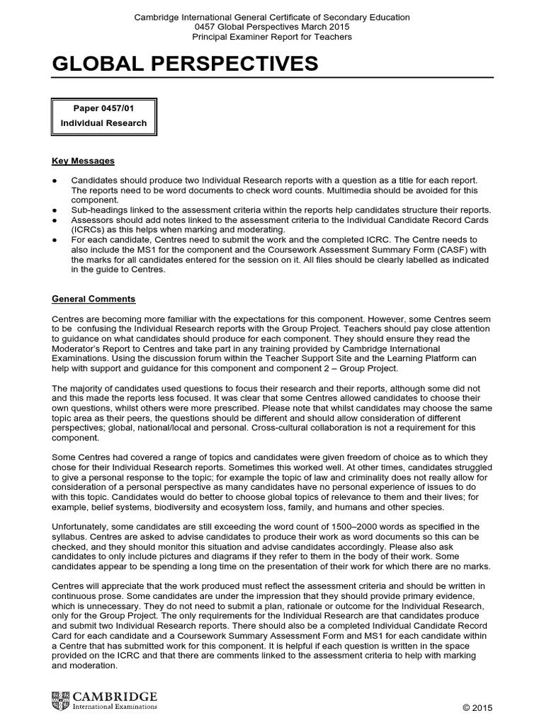 Global Perspectives | PDF | Evaluation | Argument