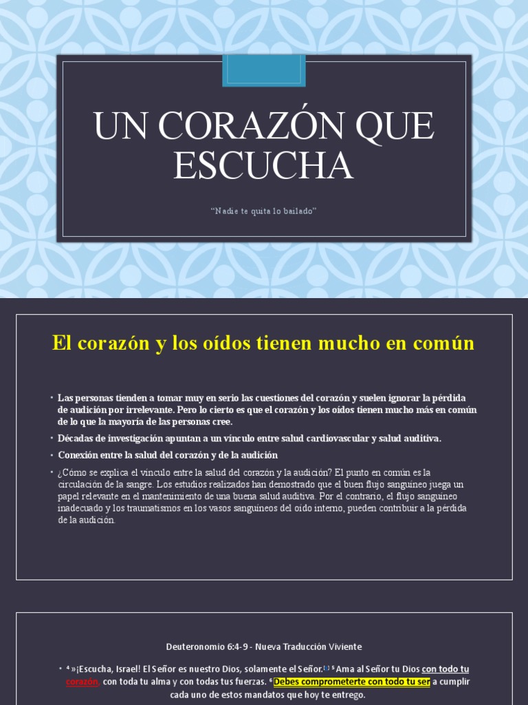 Un Corazón Que Escucha | PDF | Corazón