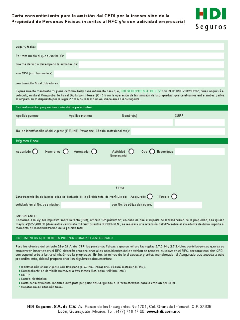 HDI Carta Consentimiento | PDF | Gobierno