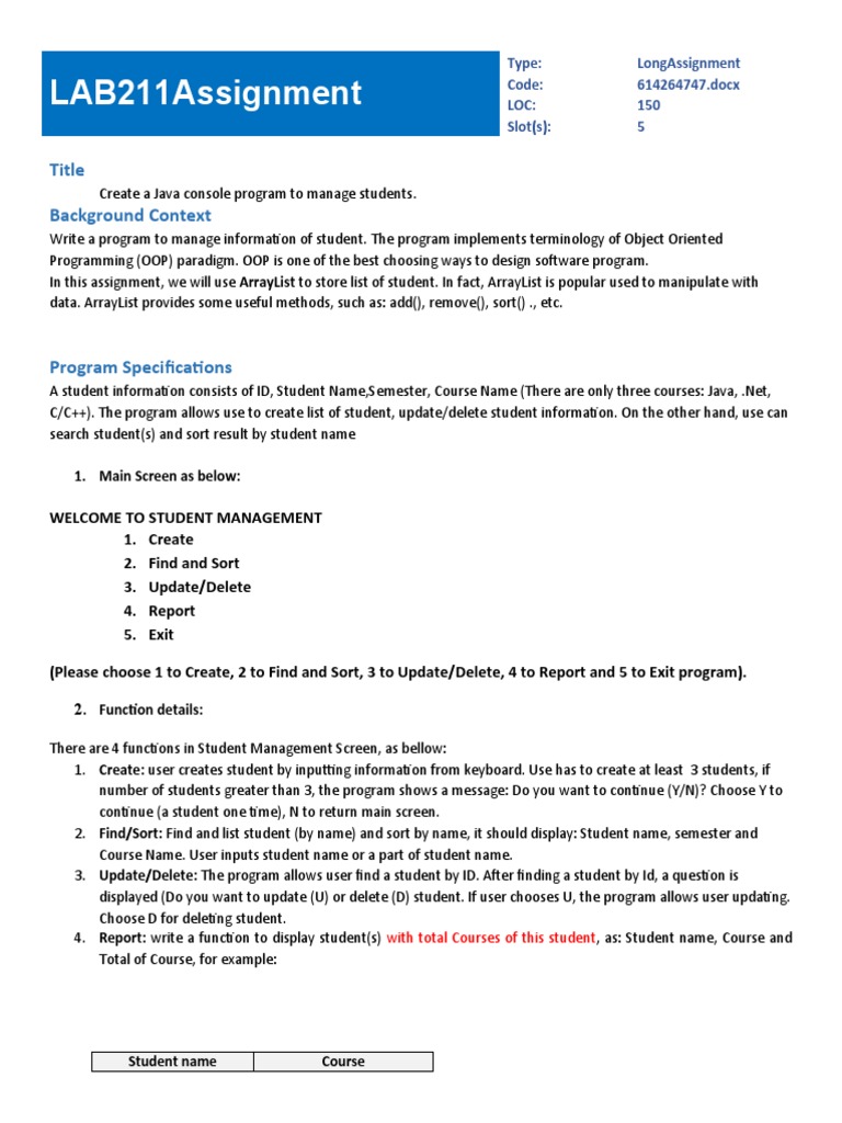 LAB211Assignment: Title Background Context | Download Free PDF | Programming | Computer Program