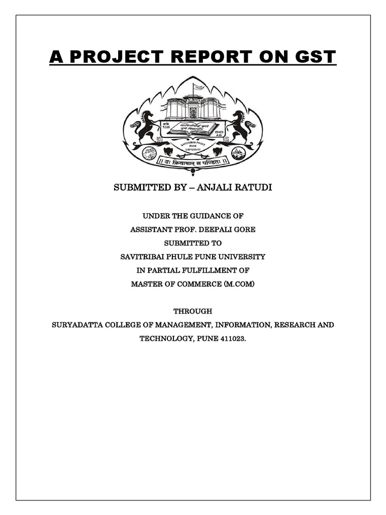 A Project Report On GST | PDF | Value Added Tax | Taxes