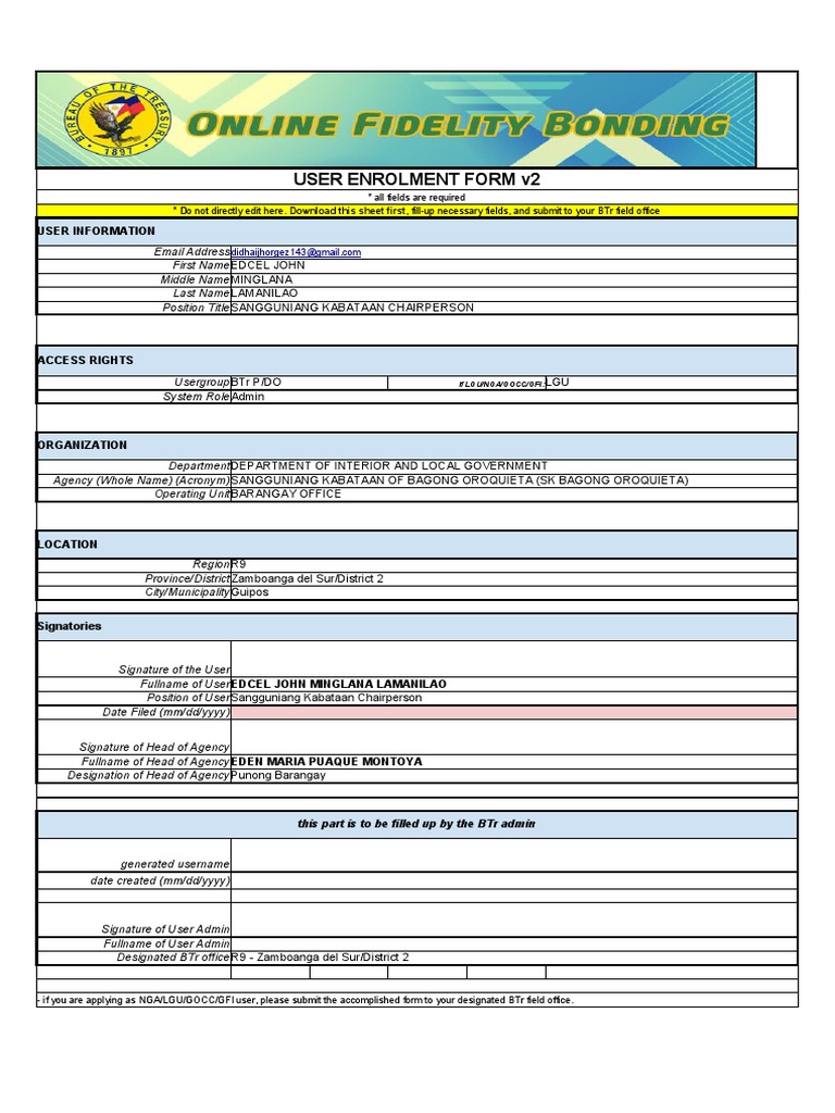 OFBS Enrolment Formv2 | PDF | Computing