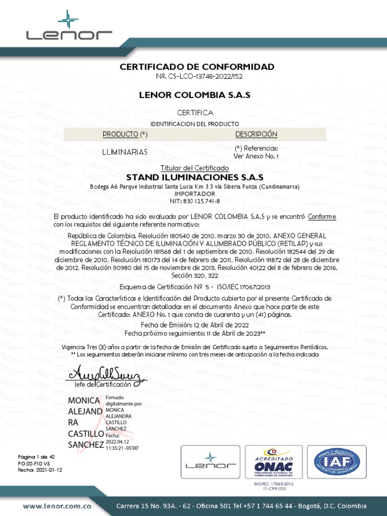 Certificado Acs | PDF