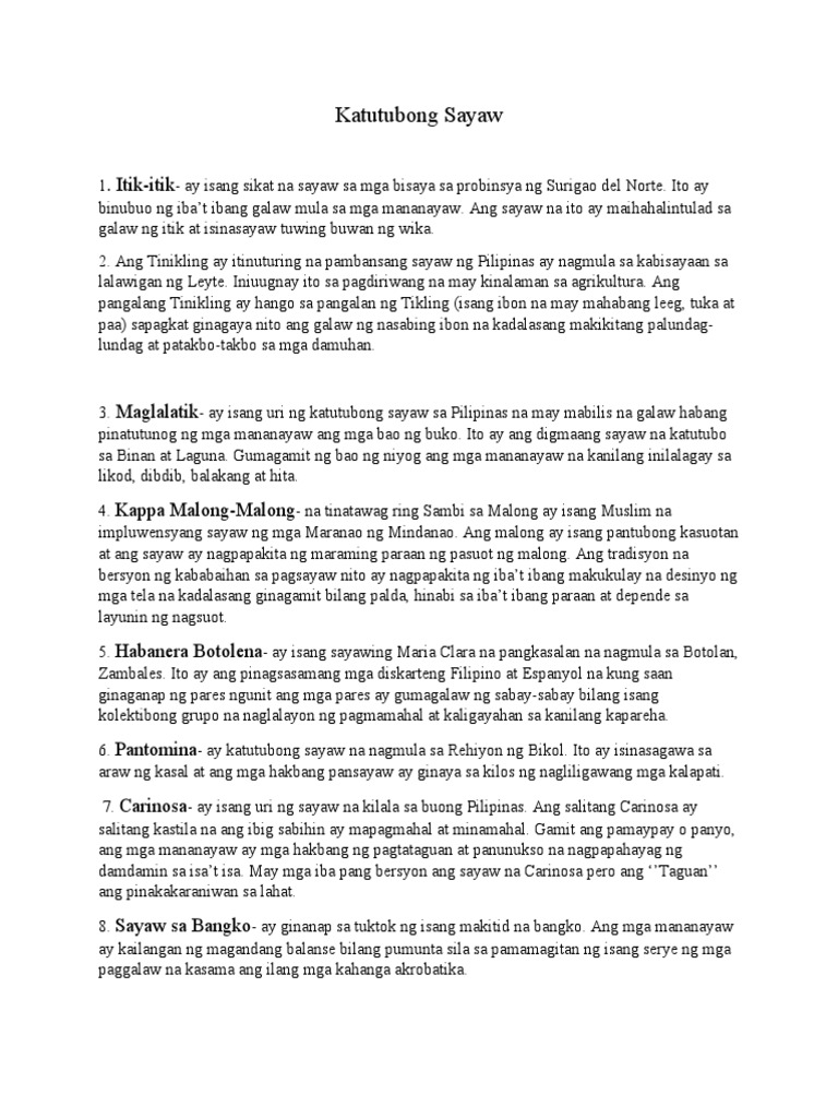 Katutubong Sayaw | PDF