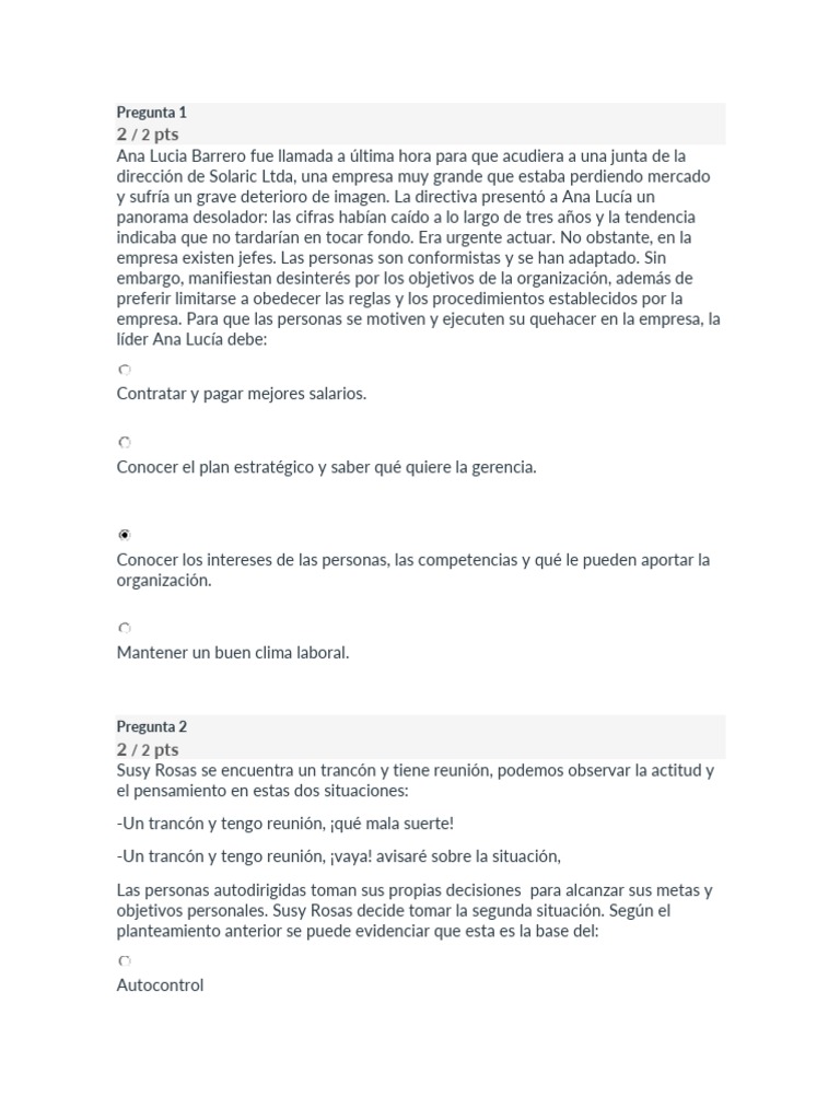 Quiz - Escenario 3 | PDF | Liderazgo | Negociación