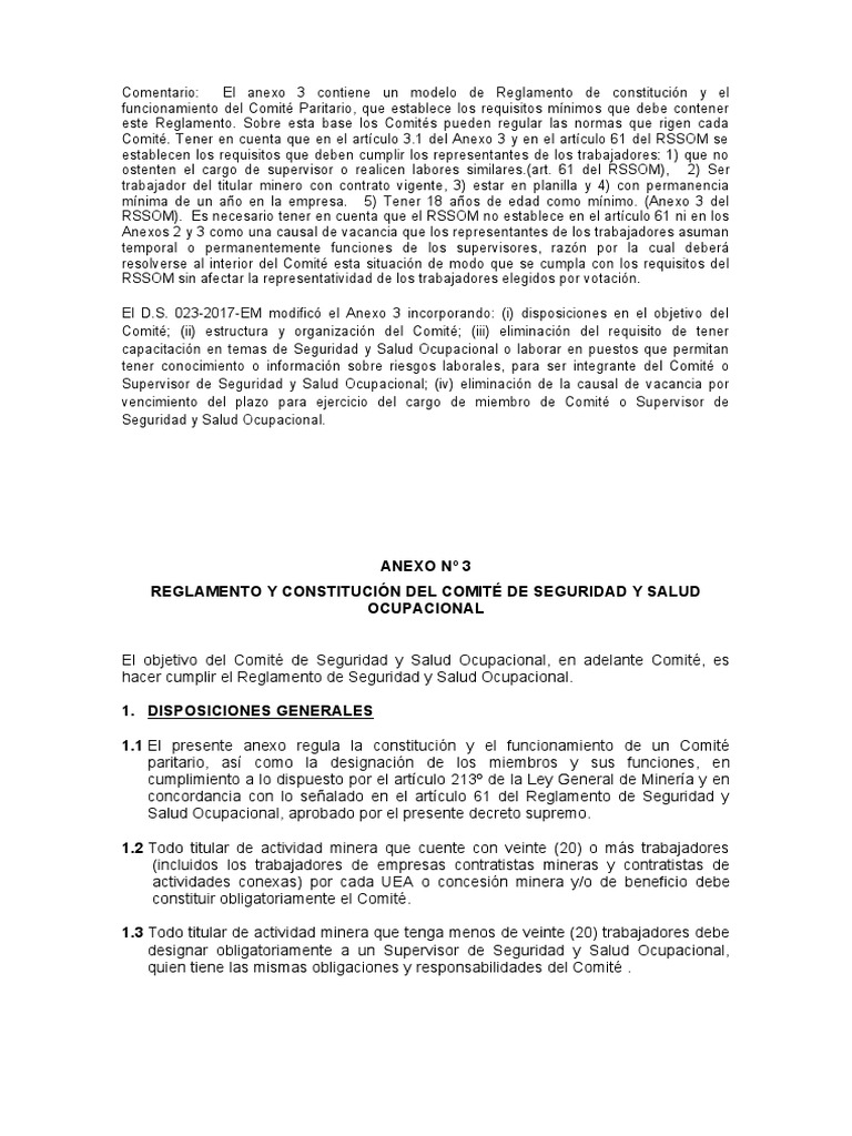 Decreto Supremo 024-2016 | PDF | Seguridad y salud ocupacional | Minería