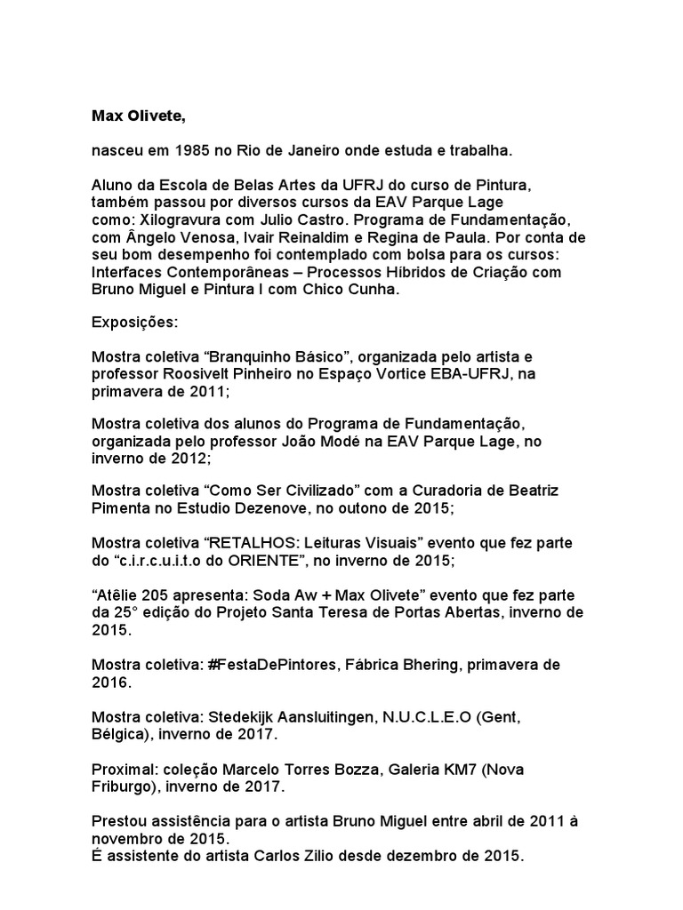 Max Olivete Portifólio | PDF | Pinturas | Estética