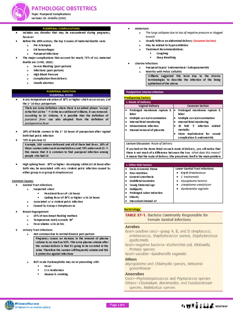 OB - Puerperal Complications | PDF | Postpartum Period | Childbirth