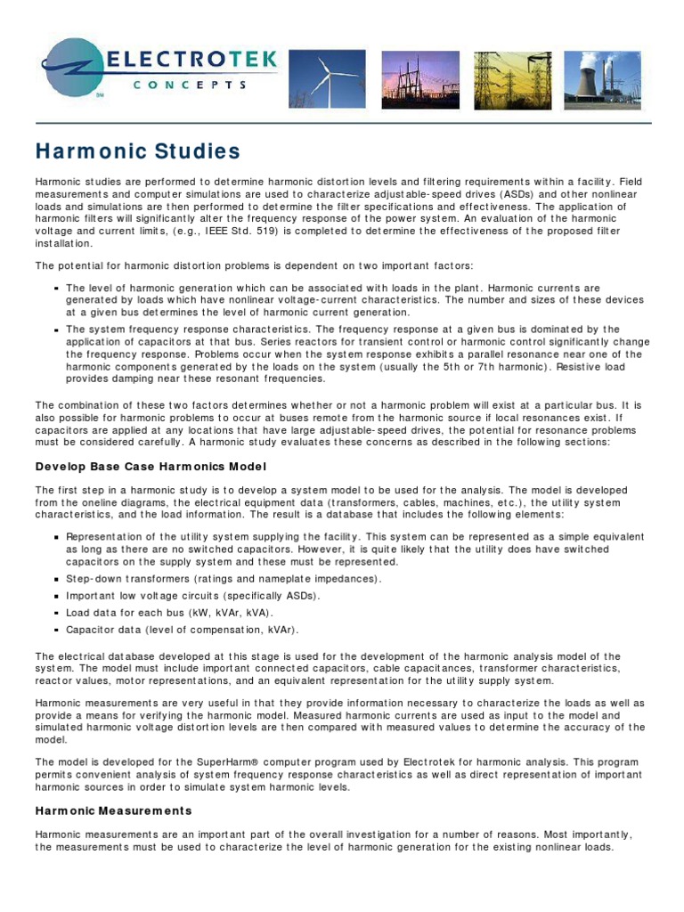Electrotek Concepts - Harmonic Studies | PDF | Distortion | Capacitor