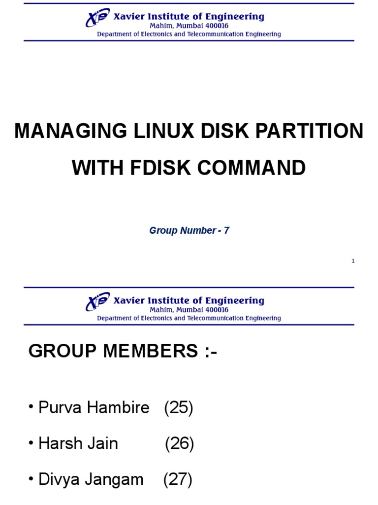 Managing Linux Disk Partition With Fdisk Command Pdf Hard Disk Drive File System 7219