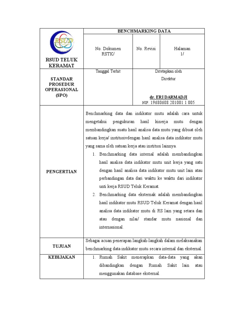 Sop Benchmarking | PDF | Teknologi & Rekayasa