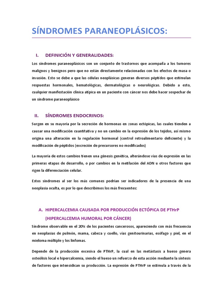 Síndromes Paraneoplásicos-Mxsc-Dr - Cilliani | PDF | Cáncer | Hormona ...
