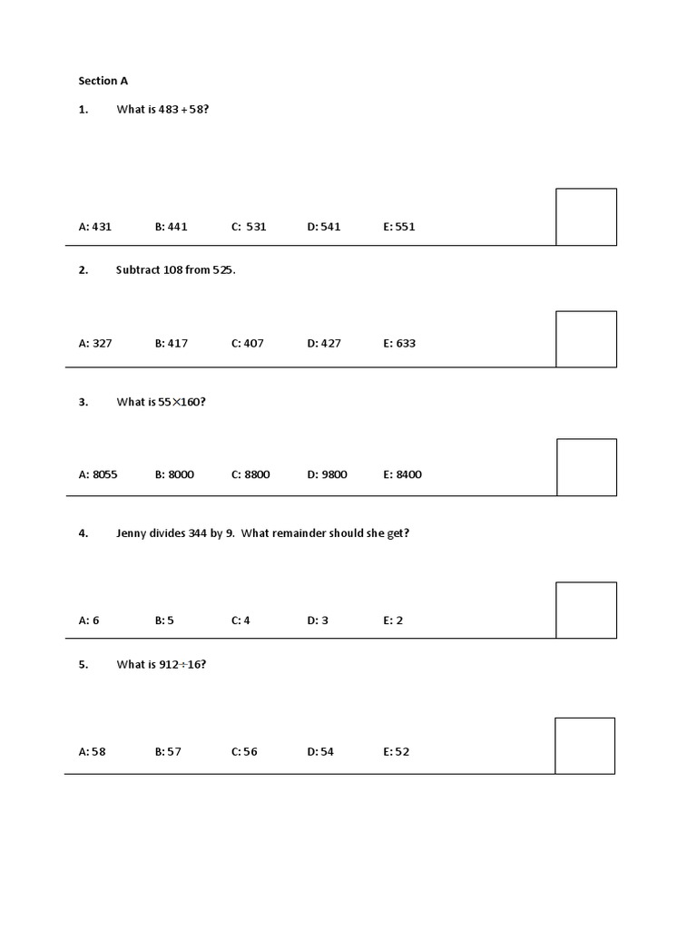 Math Sample Papers I 2020 Entry | PDF | Arithmetic | Mathematics
