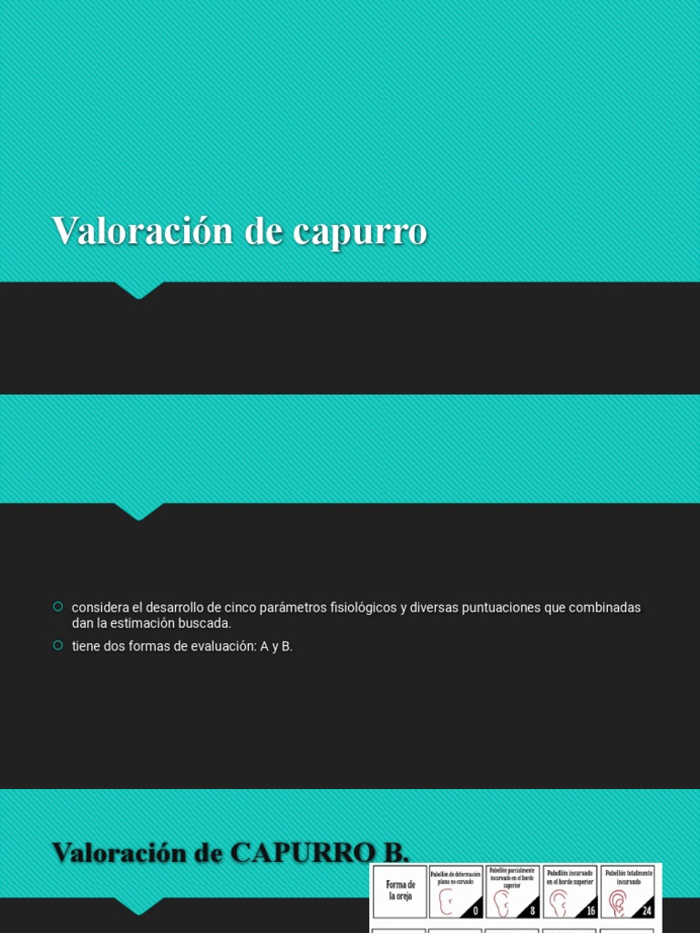 Valoración de Capurro: Métodos A y B | PDF