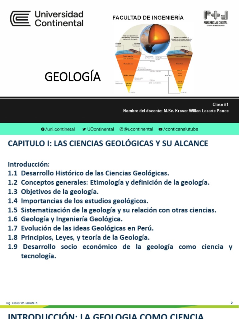 SESION N°1 - Las Ciencias Geologicas y Su Alcance - UC | PDF | Geología ...