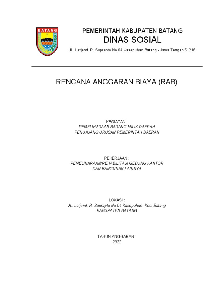 Rab Rehabilitasi Aula | PDF