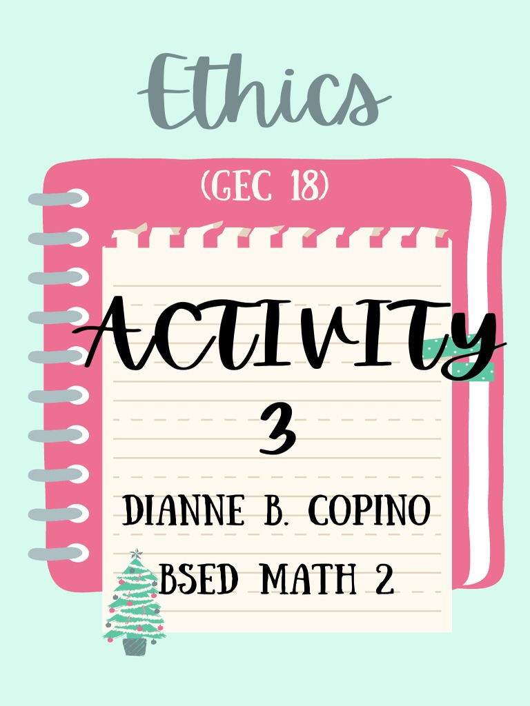 Ethics (Activity 3) | PDF | Morality | Social Institutions