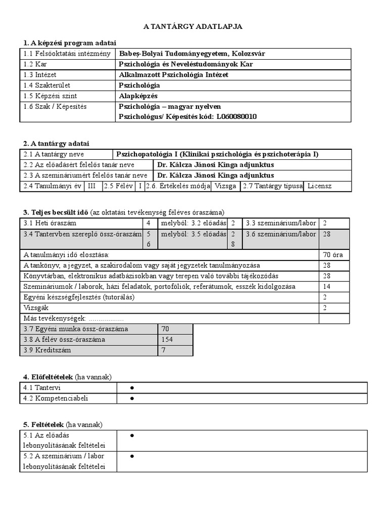 Klinikai Pszich Pszichopatologia | PDF