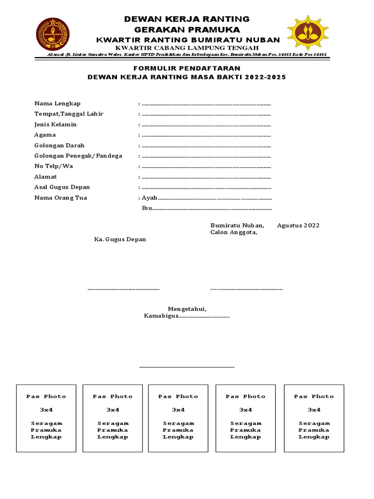Form Calon Dkr Pdf