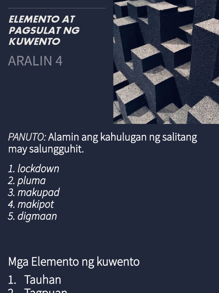 Elemento at Pagsulat NG Kuwento | PDF