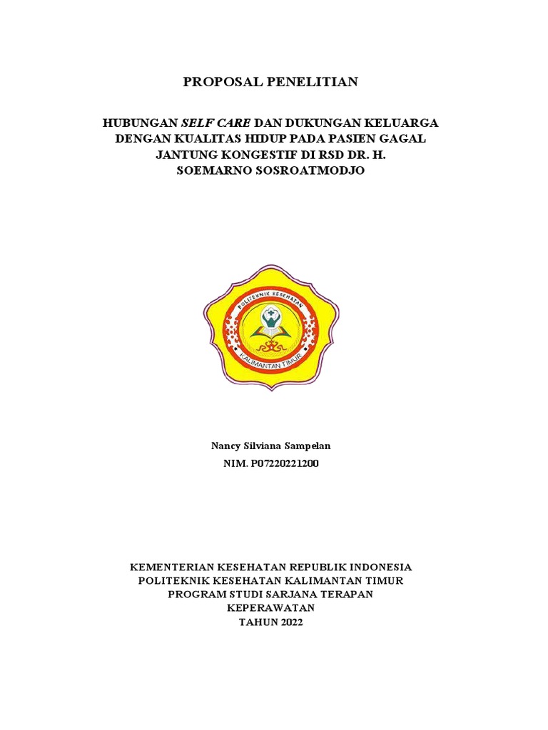 Hubungan Self Care Dan Dukungan Keluarga Dengan Kualitas Hidup Pasien ...