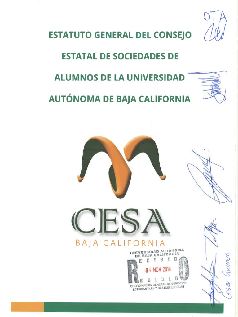 Estatuto General Del CESA 2019 | PDF