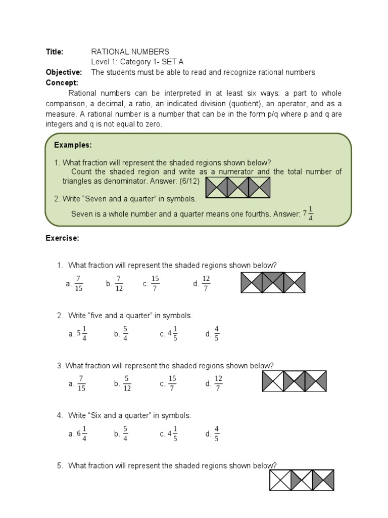 Understanding Rational Numbers | PDF | Numbers | Ratio