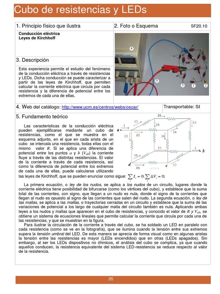 Cubo de Resistencias y LEDs - Resistance and LED Cube | PDF | Resistencia Eléctrica y ...