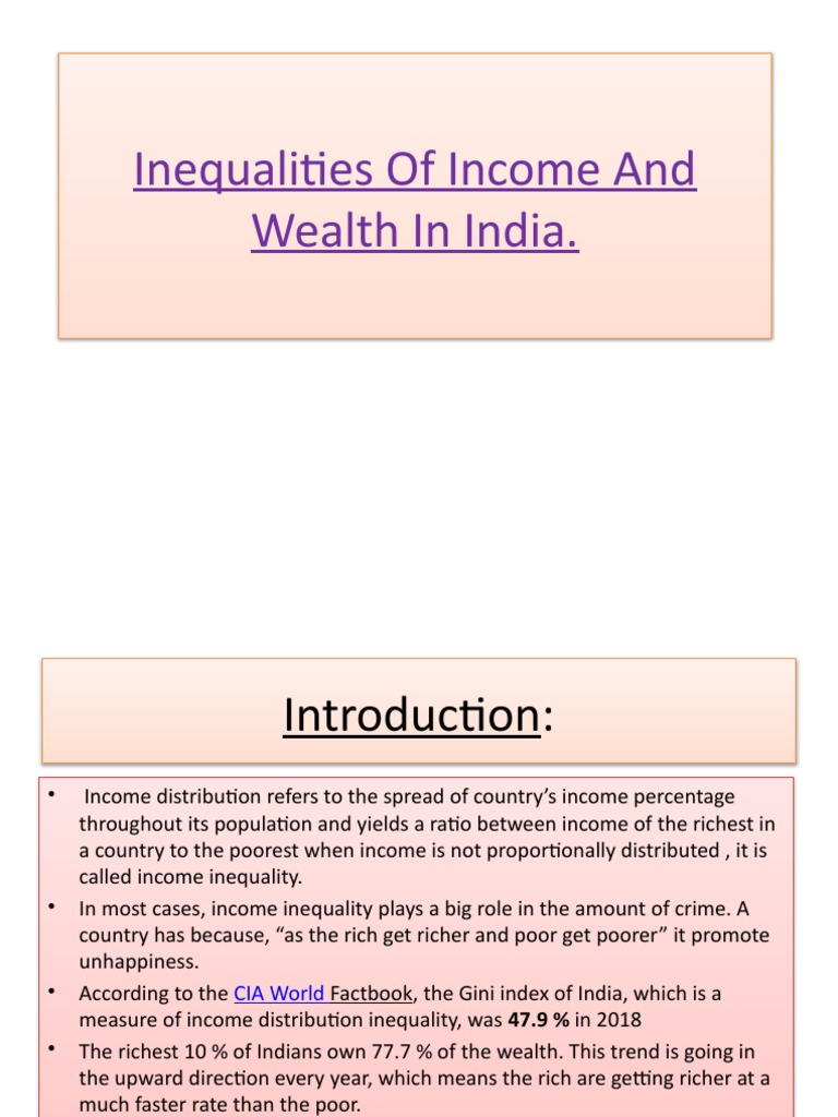 Income Inequality in India: An Overview | PDF | Economic Inequality ...
