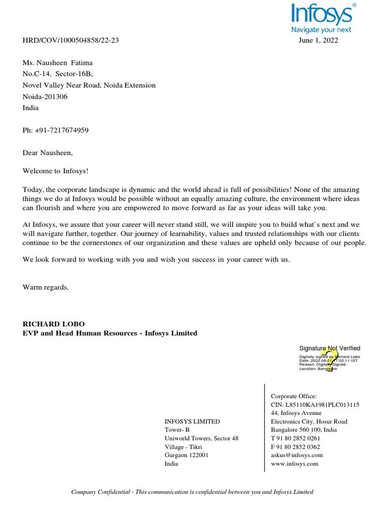 Offer Letterhcl | PDF | Salary | Employment