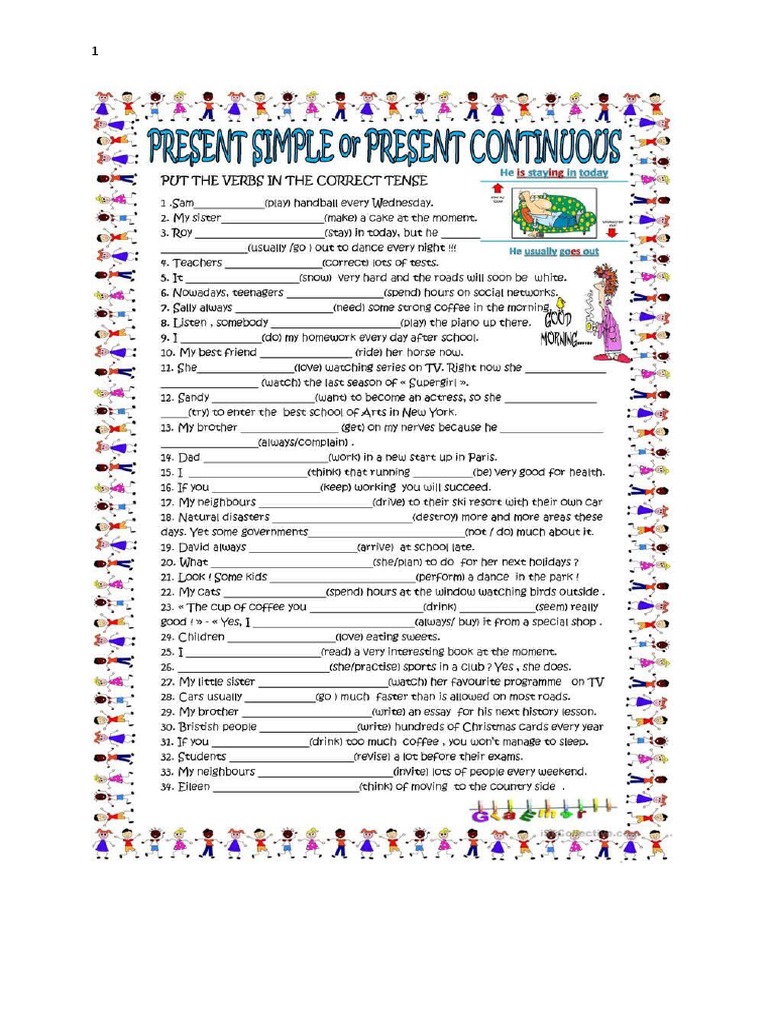 Present simple handout | PDF