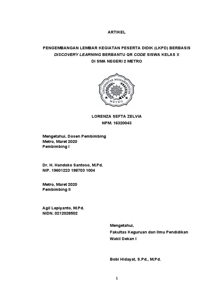 Artikel Lorenza Sefta Zelvia | PDF