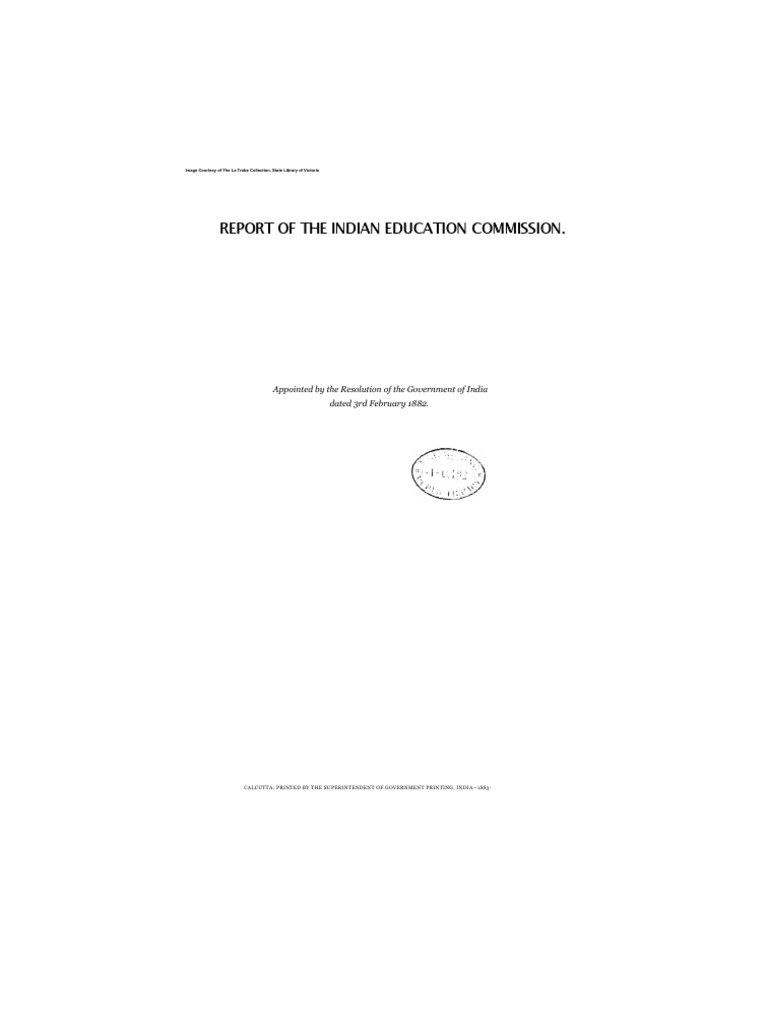 Indian Education Commission - 1882 - Hunter Commission Report Final ...