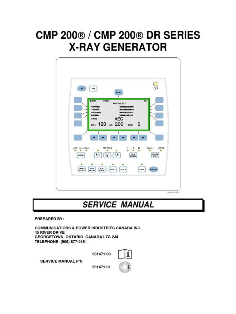 (SERVICE MANUAL) ) - CMP 200 Generator 200 Xray | PDF | Electromagnetic ...